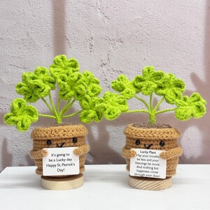 Handmade Crochet Four-leaf Clover,luck Clover,luck Crochet Plant,good ...