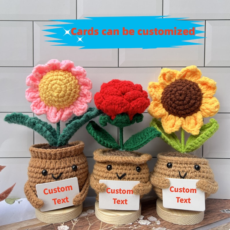 Adorable Emotional Support Flower-handmade Crochet Sunflower/rose/daisy ...