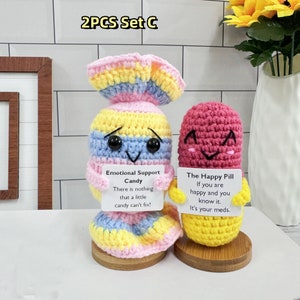 Adorable Crochet Chill Pill With Crochet Candy-emotional Support Gift ...