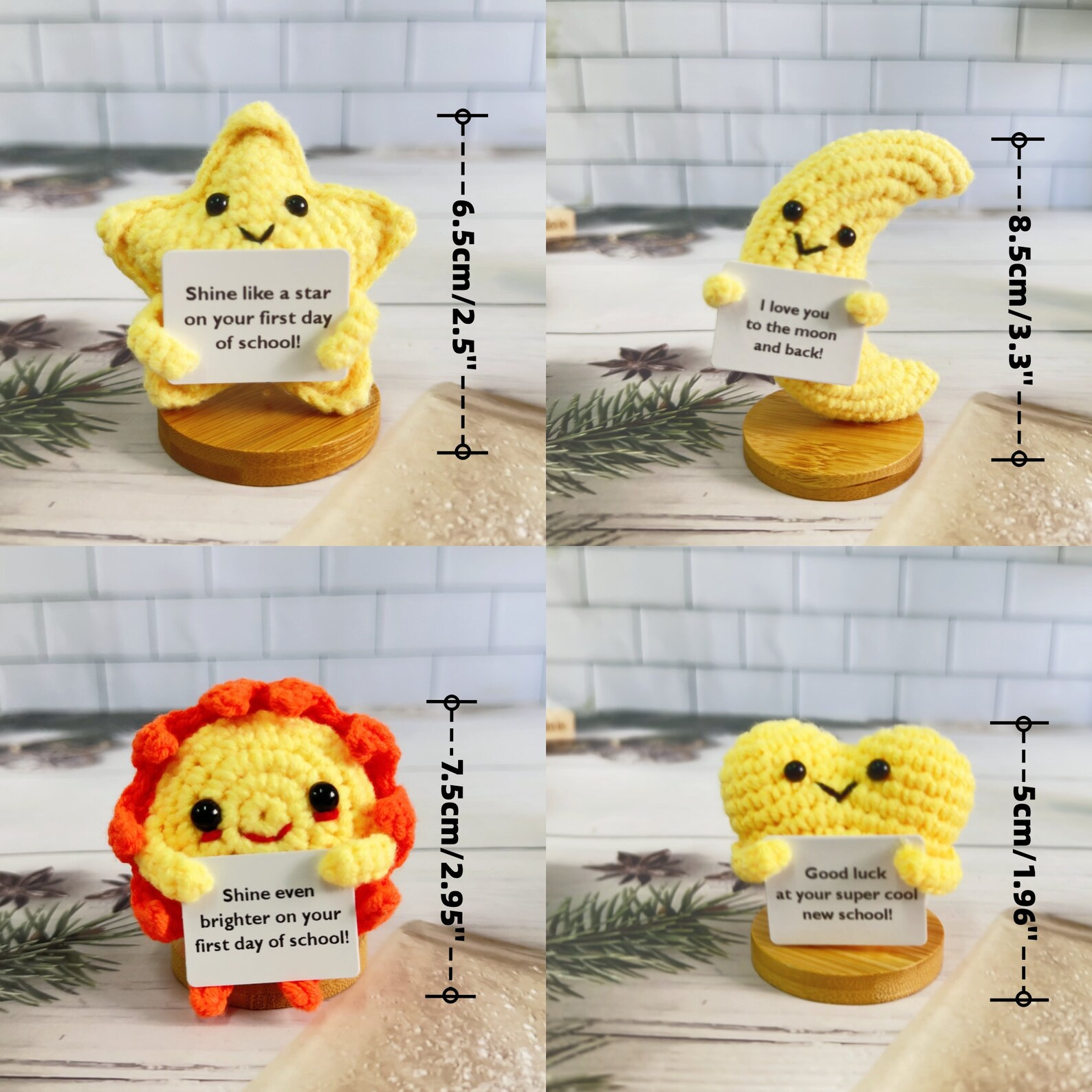 Adorable Crochet Sun/star/moon/heart With Positive Quote-teacher ...
