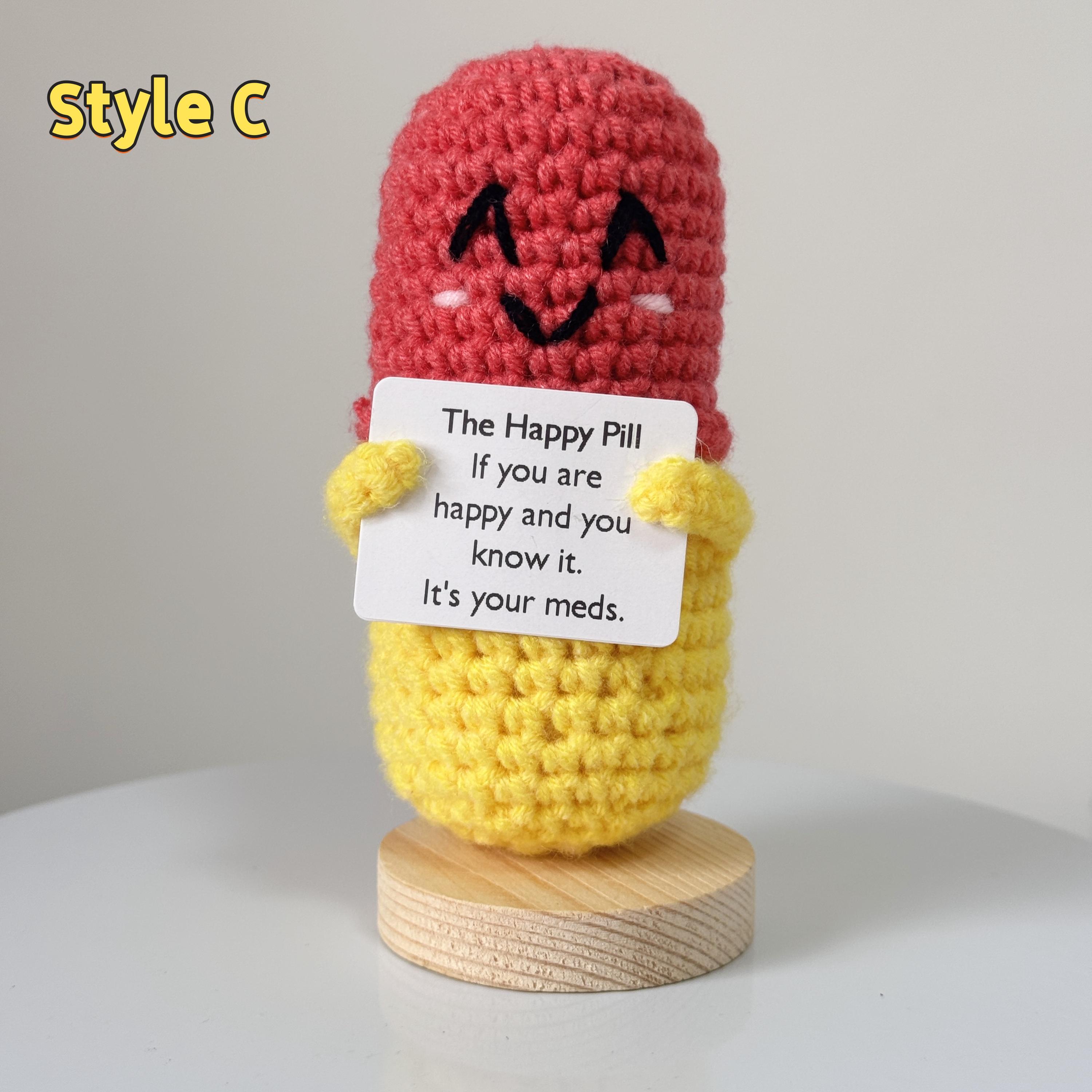 Funny Crochet Pill,emotional Support Pill,crochet Stuffed Pill,stress ...