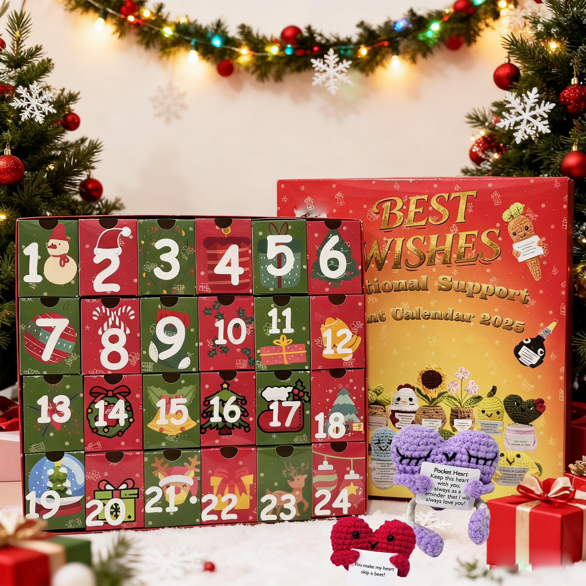 24 Days Countdown Christmas Box:24pcs Crochet Vegetables/fruit/animals ...