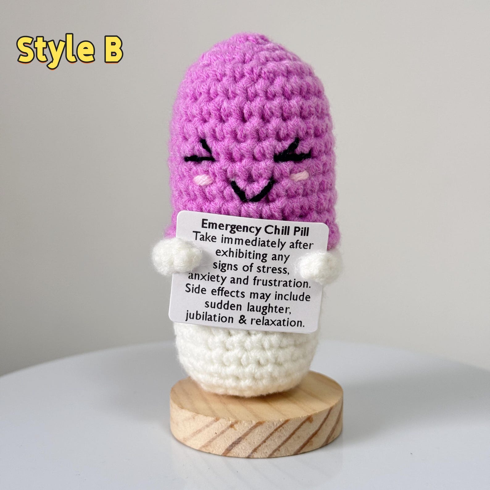 Funny Crochet Pill,emotional Support Pill,crochet Stuffed Pill,stress ...