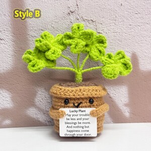 Handmade Crochet Four-leaf Clover,luck Clover,luck Crochet Plant,good ...
