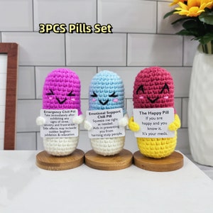 Adorable Crochet Chill Pill With Crochet Candy-emotional Support Gift ...
