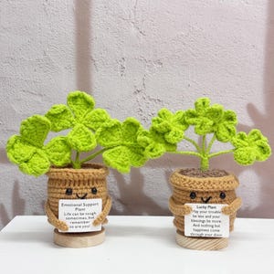 Handmade Crochet Four-leaf Clover,luck Clover,luck Crochet Plant,good ...