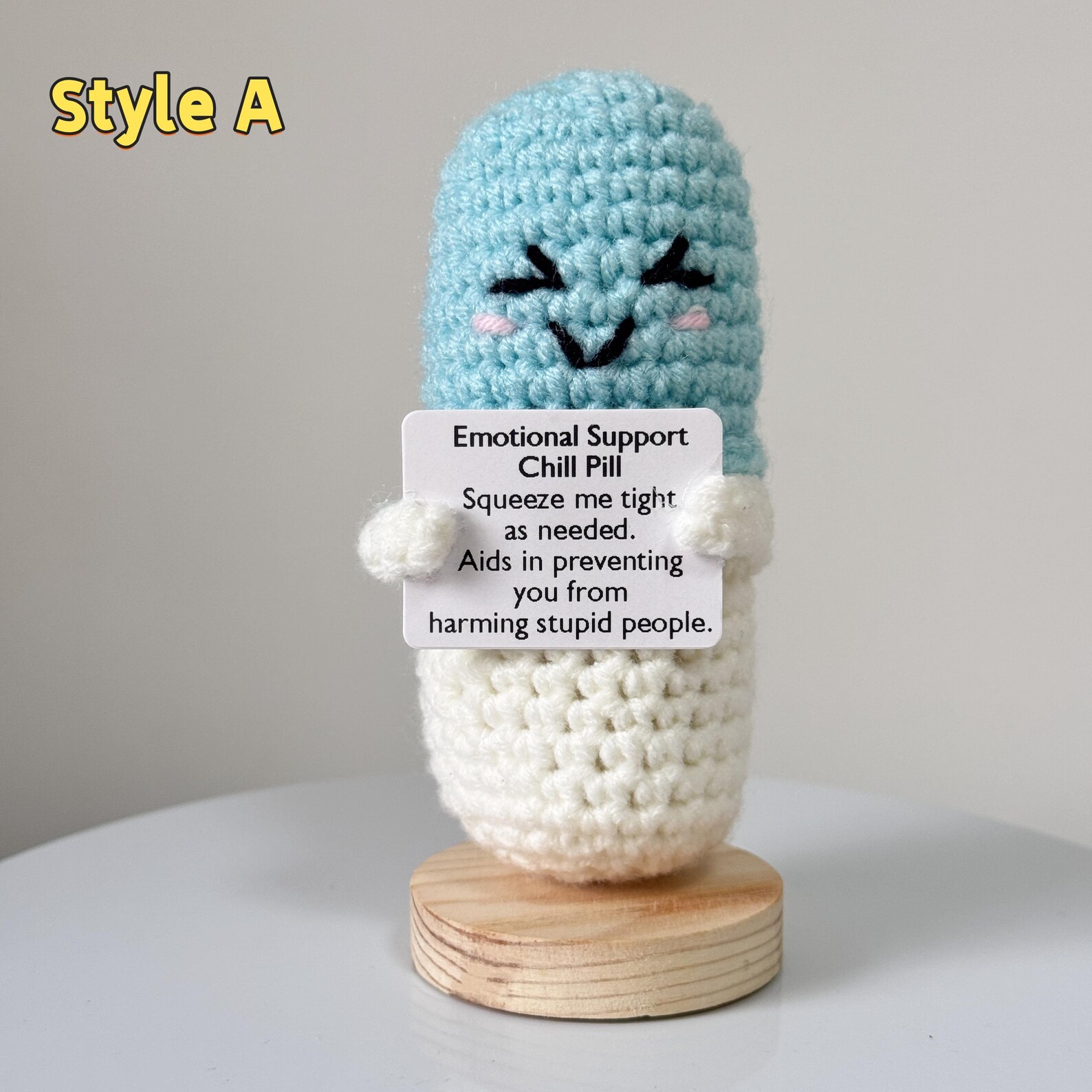 Funny Crochet Pill,emotional Support Pill,crochet Stuffed Pill,stress ...