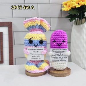 Adorable Crochet Chill Pill With Crochet Candy-emotional Support Gift ...
