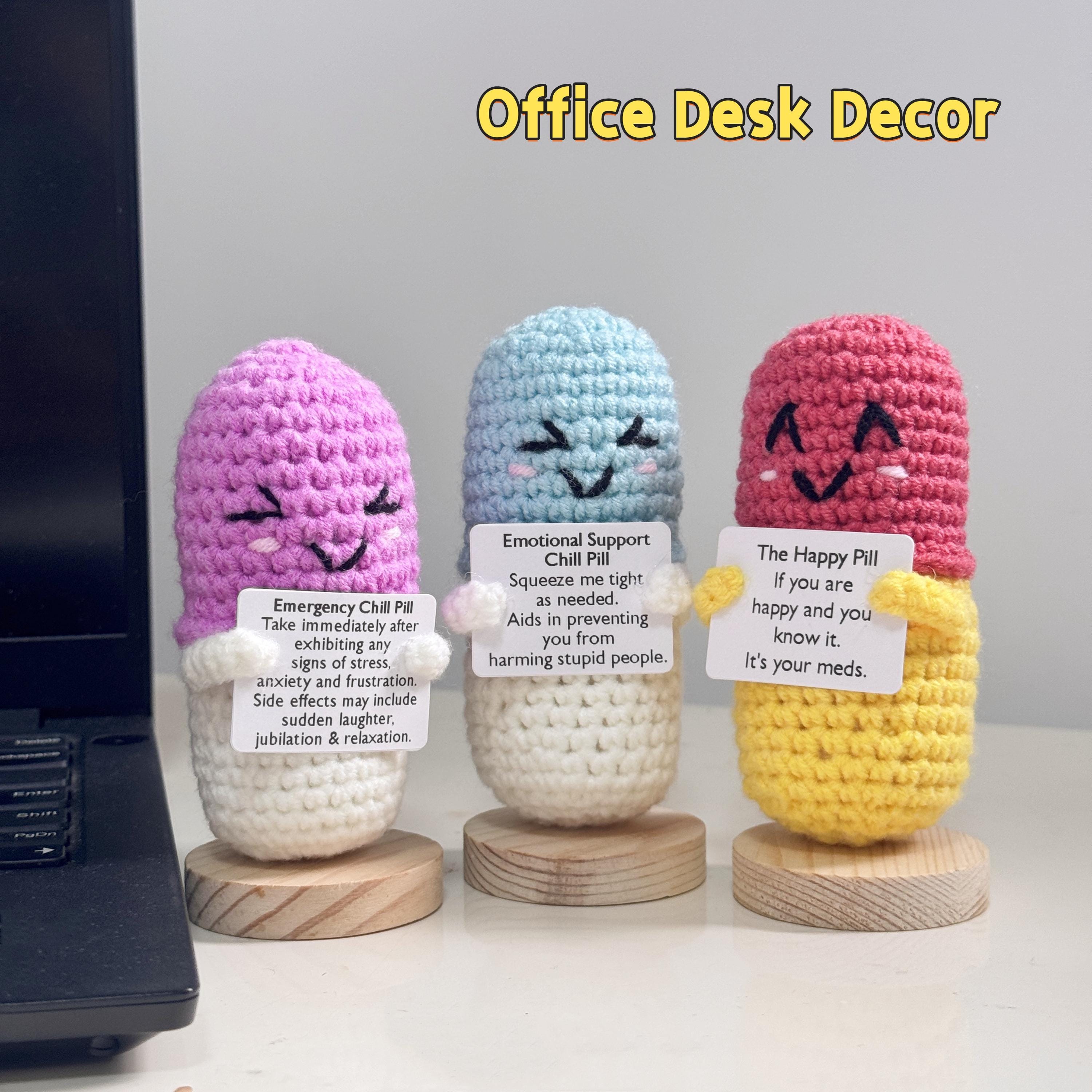 Funny Crochet Pill,emotional Support Pill,crochet Stuffed Pill,stress ...
