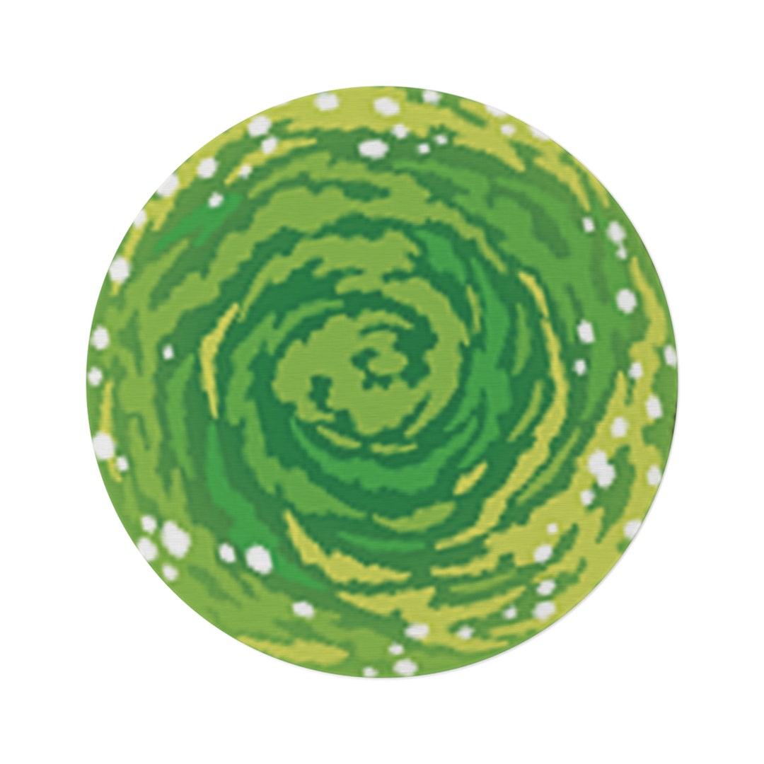 Green Rick and Morty Portal Rug 60x60 Durable Textured Face, 100% ...