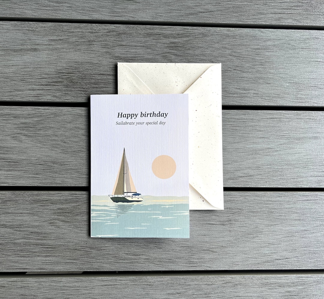 Sailor Birthday Card Nautical Birthday Card for Sailboat Lovers Gift ...