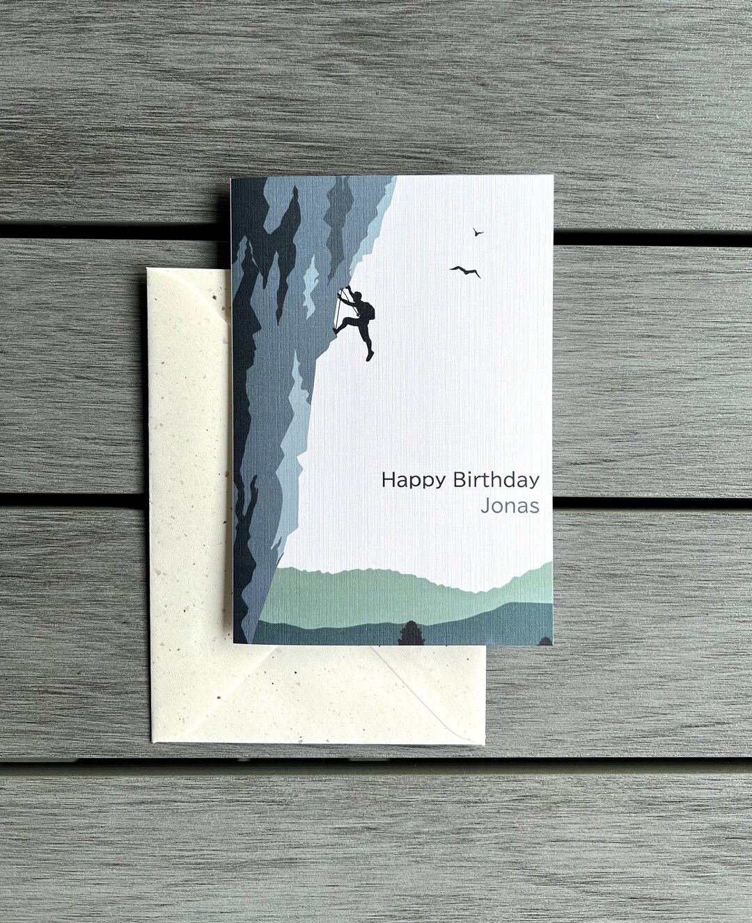Customizable Climbing Birthday Card Bouldering Enthusiast Greeting Card ...