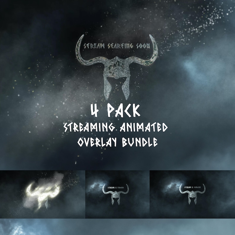 Stormy Viking Helmet Twitch Overlays: Animated Stream Screens - Etsy