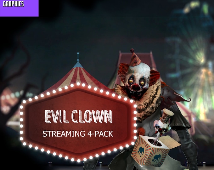 Evil Clown Streaming Overlay: Spooky Circus Animated Scenes - Etsy