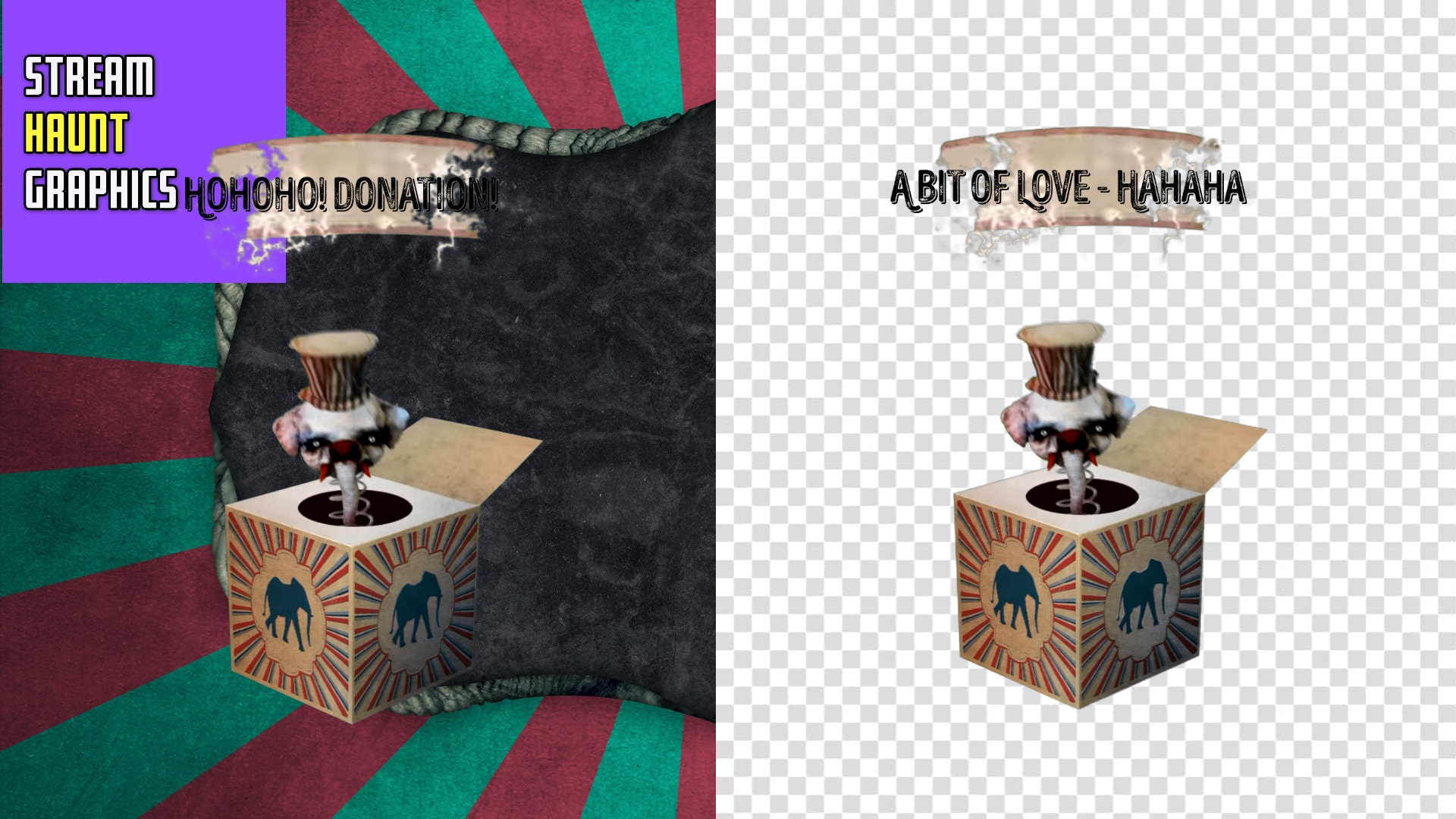 Evil Clown's Gift Alert Creepy Circus Jack-in-the-box Zombie Elephant ...