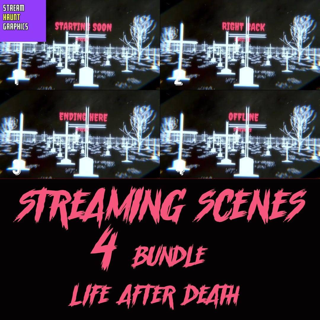 Ghostly Cemetery Stream Overlay Scene Pack: Eerie Monochromatic ...