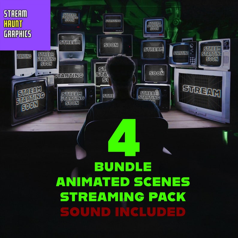 Animated Twitch Stream Overlays: Glitch Effects, Live Action (8 Files) - Etsy