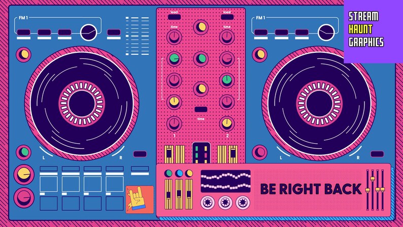 Funky Cartoon Twitch Stream Overlays: DJ Console Animation Bundle - Etsy