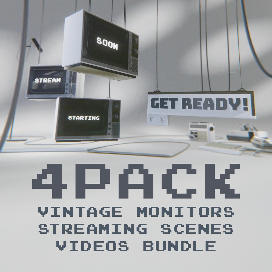 Retro Twitch Stream Animation Bundle: Glitch Monitor Scenes (MP4) - Etsy
