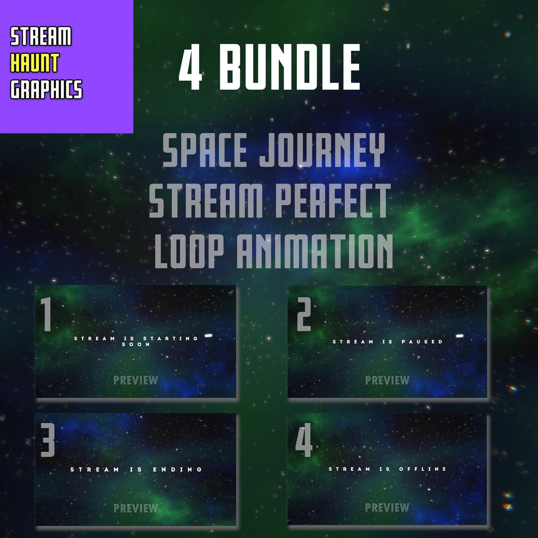 Nebulae Twitch Stream Overlays: Space Journey Set (4 Bundle) - Etsy