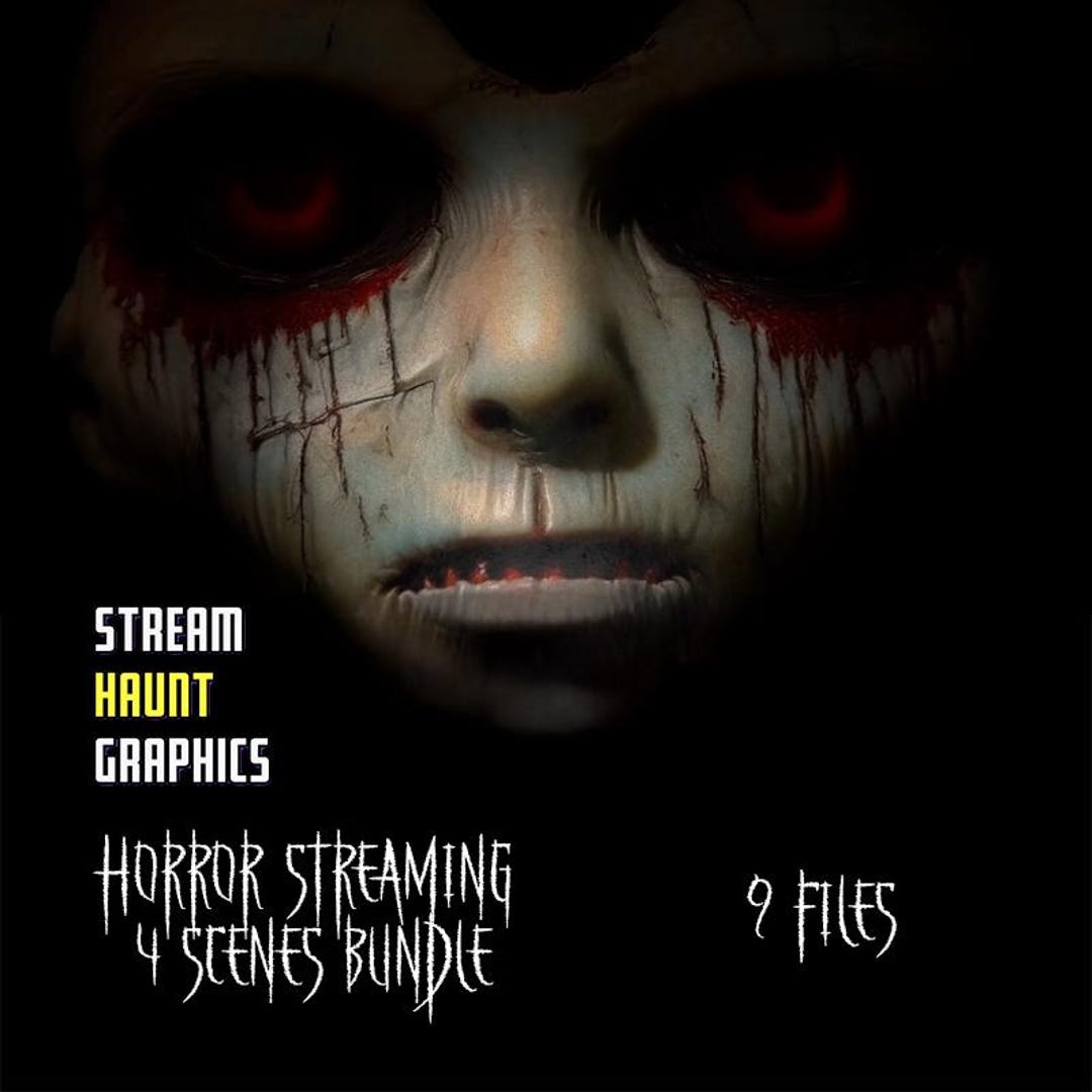 Horror Stream Overlays, Animated Blood, Creepy Faces (4 Scenes) - Etsy