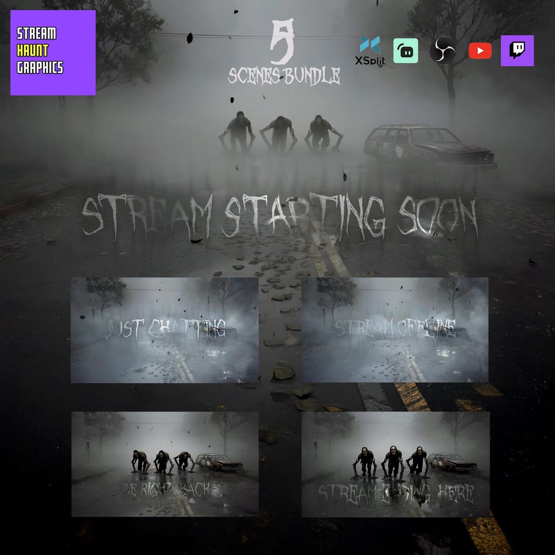 Silent Valley Horror Stream Overlay Bundle With Sound – 5 Animated ...