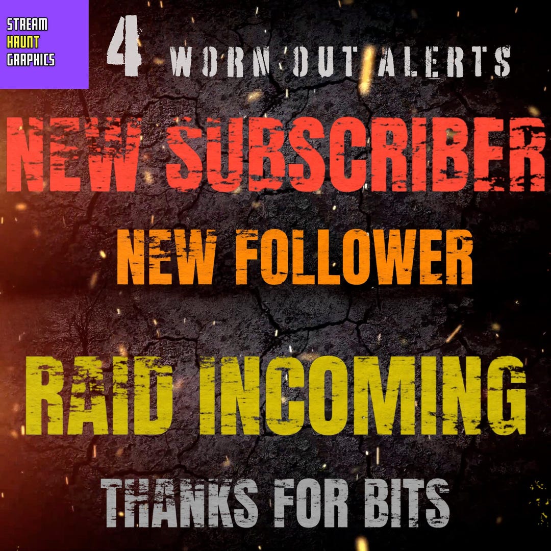 4 Worn-out Stream Alert Animations Bundle – New Subscriber, Follower ...