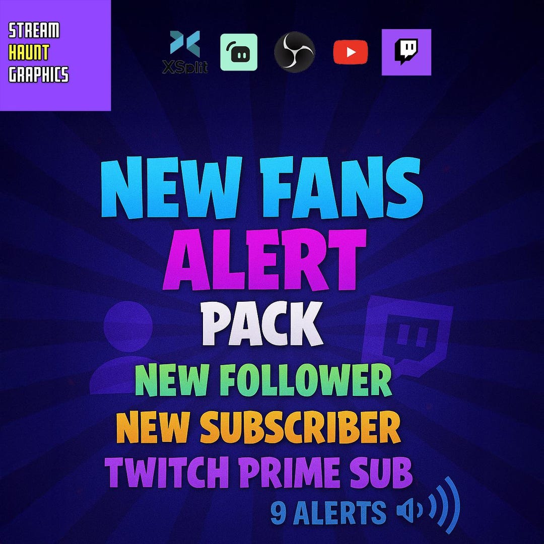 9 Bundle of New Fan Stream Alert Pack | Stream Follower, Subscriber ...