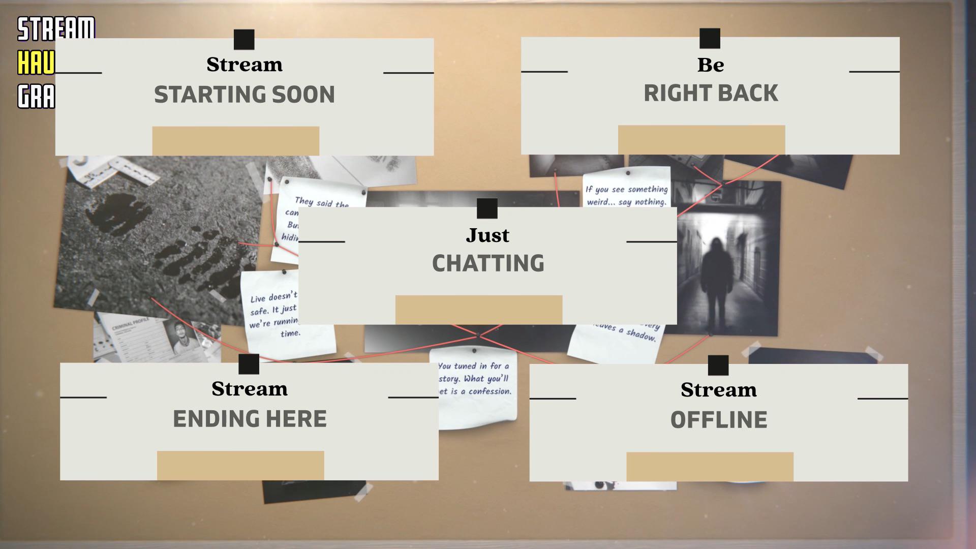 Mystery Detective Stream Overlay: Animated Crime Board Loops (MP4) - Etsy