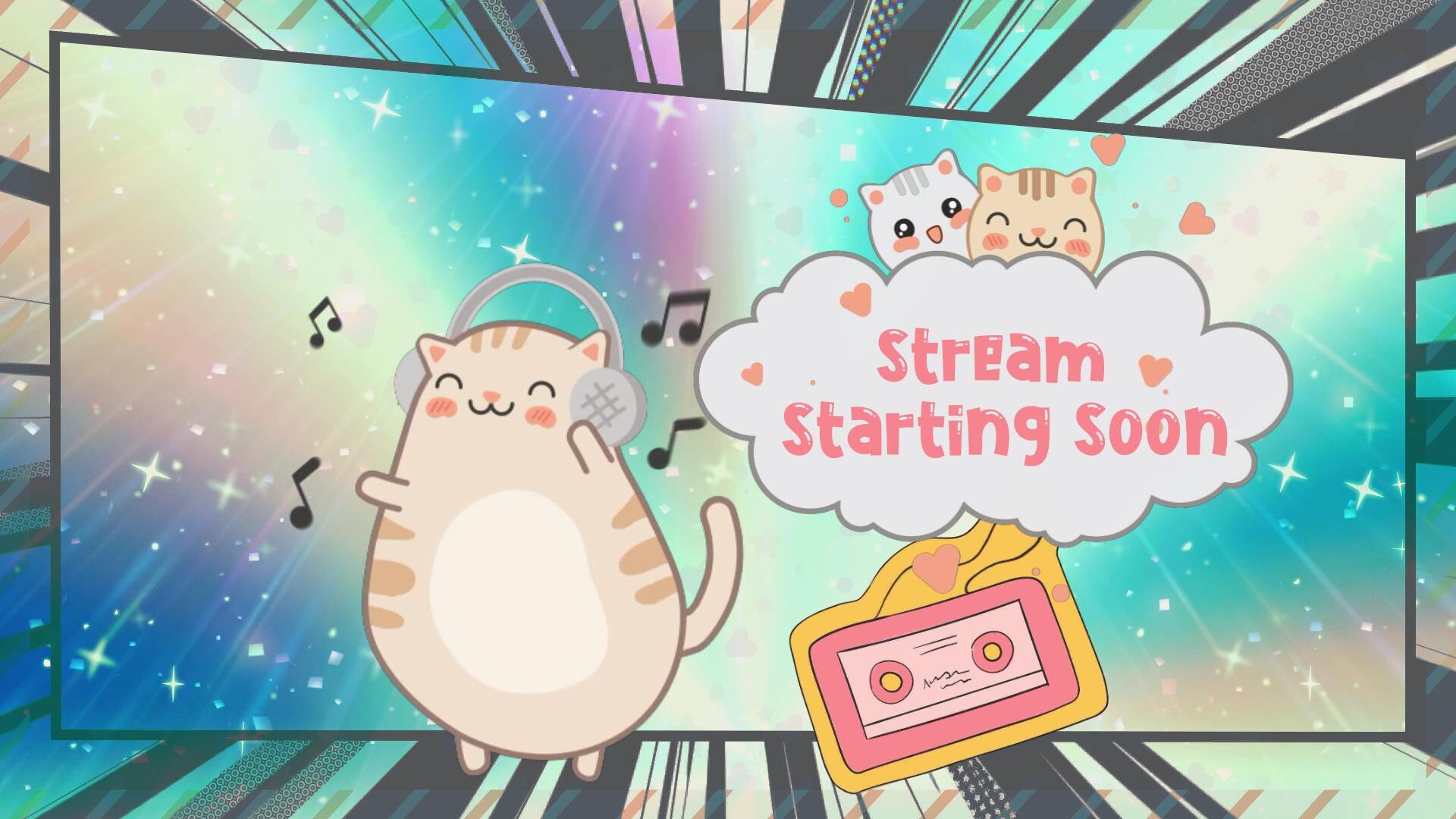 Cute Kitten & Dancing Kitten Overlay Bundle Korean Cartoon Style ...