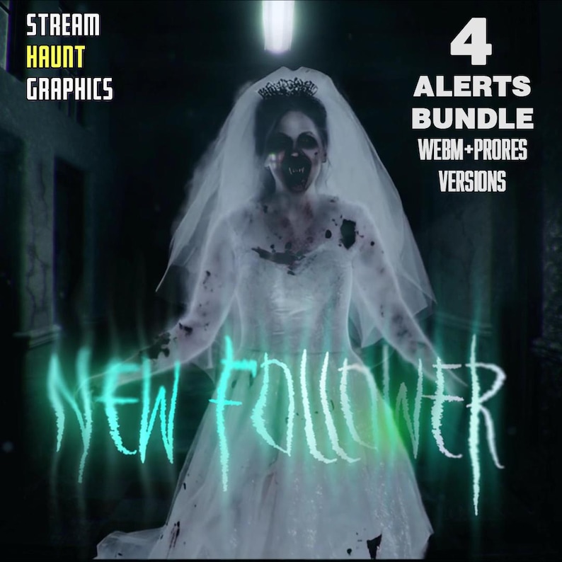 Horror Stream Twitch Alerts: 4 Ghostly Animated Alerts Bundle - Etsy