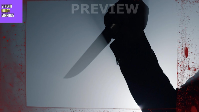 Slasher Horror Stream Overlay – Knife Blood FX, MP4 & PNG - Etsy UK