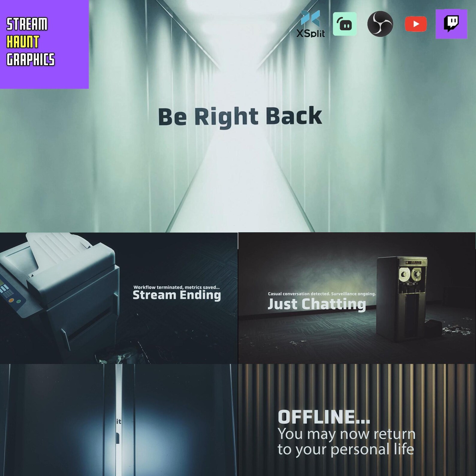 Dystopian Office Stream Overlay Pack: Severance-inspired MP4 Loops - Etsy