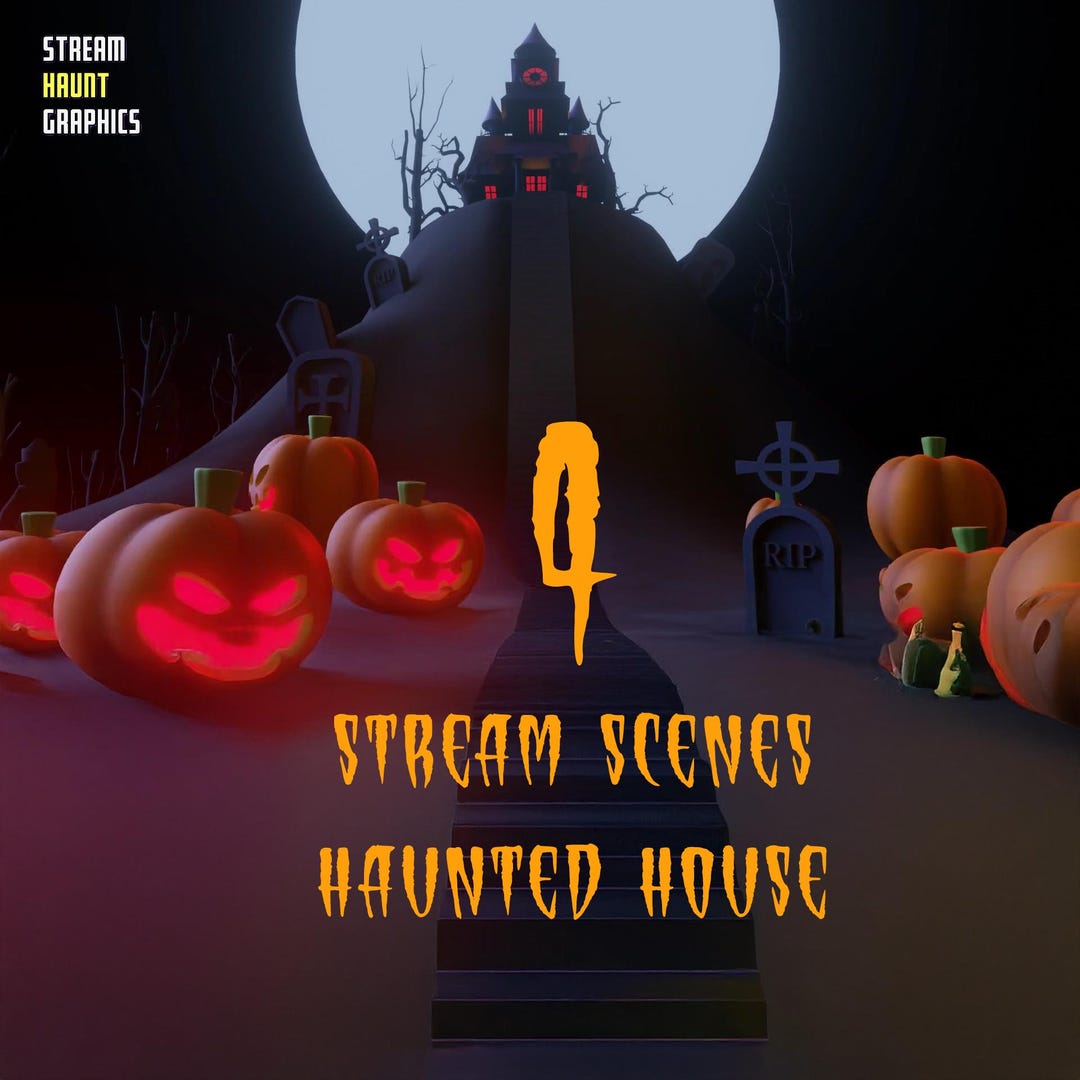 Bundle of 4 Haunted House Streaming Animations Crooked House, Pumpkin ...