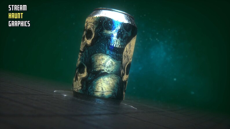 Horror Soda Stream Overlay Animation Bundle: Skull Mp4s (digital ...