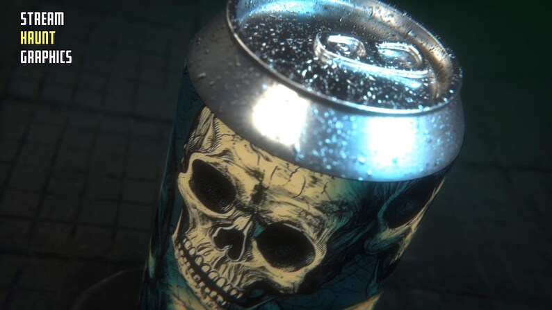 Horror Soda Stream Overlay Animation Bundle: Skull Mp4s (digital ...