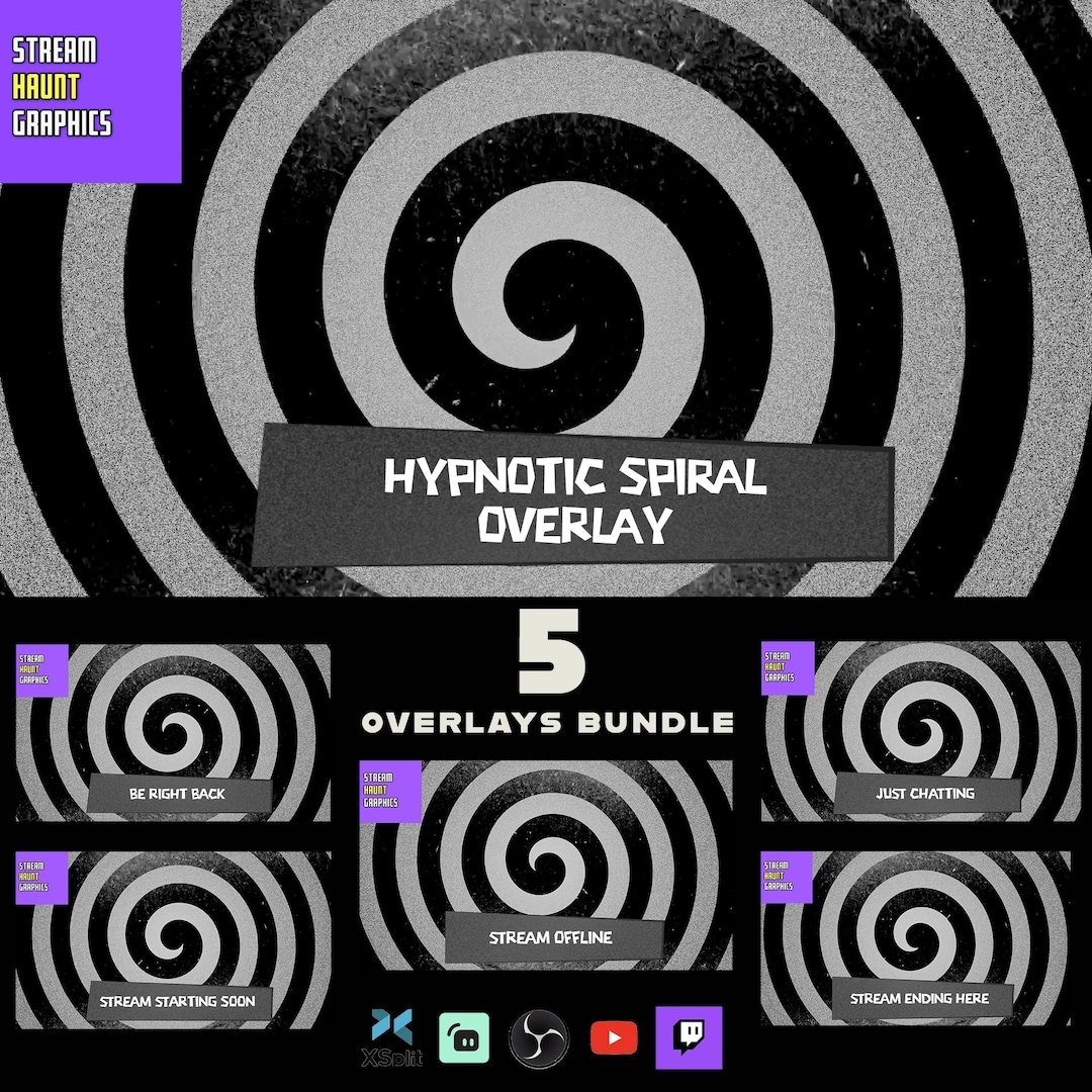 Hypnotic Spiral Stream Overlay Bundle – 5 Animated Loops for BRB ...