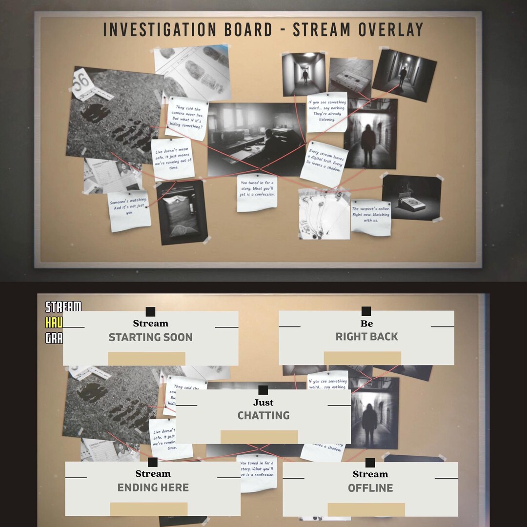 Mystery Detective Stream Overlay | 41s Animated Loops W/sound | Crime ...