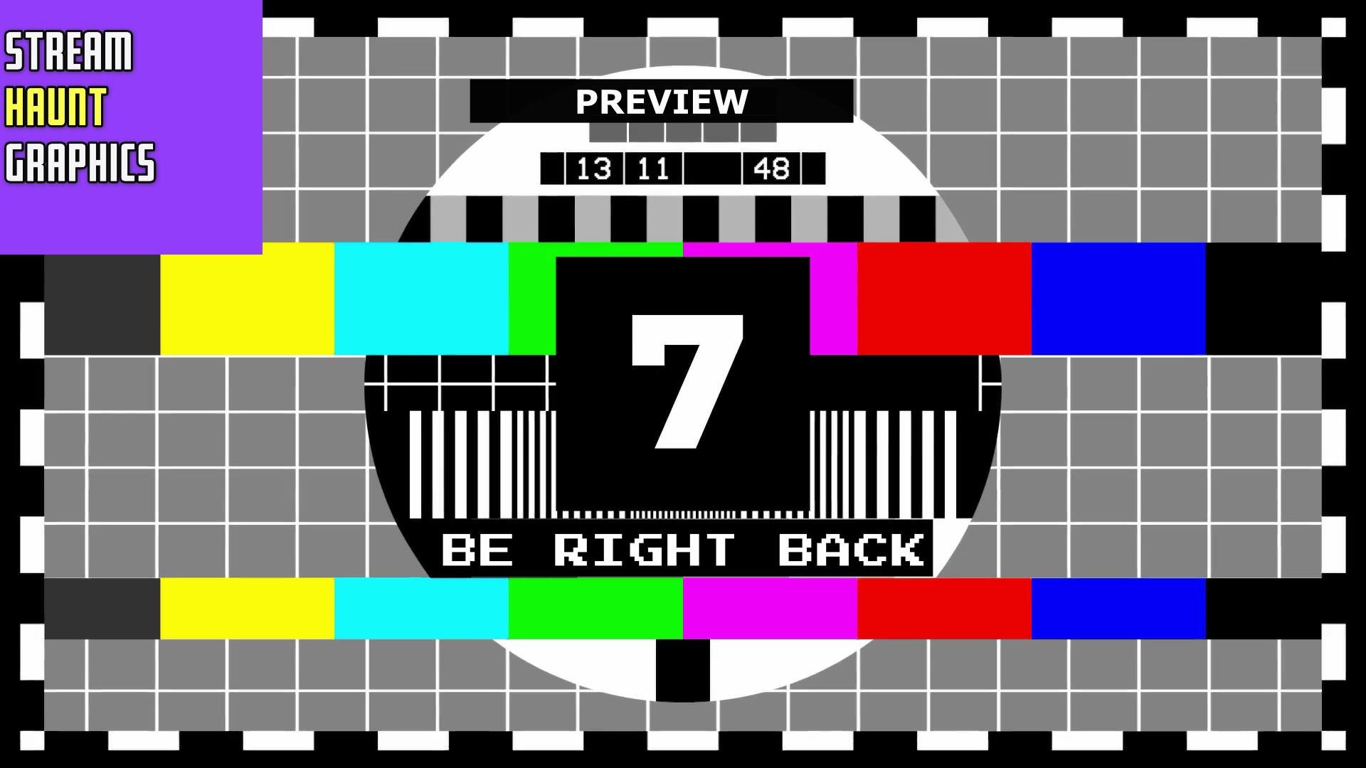 Vintage Test Signal Stream Animation Bundle: Retro Glitch Effects (MP4 ...