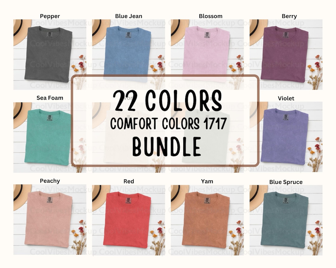 Comfort Colors Mockup Bundle, Comfort Colors Flat Lay Mockup, Comfort ...