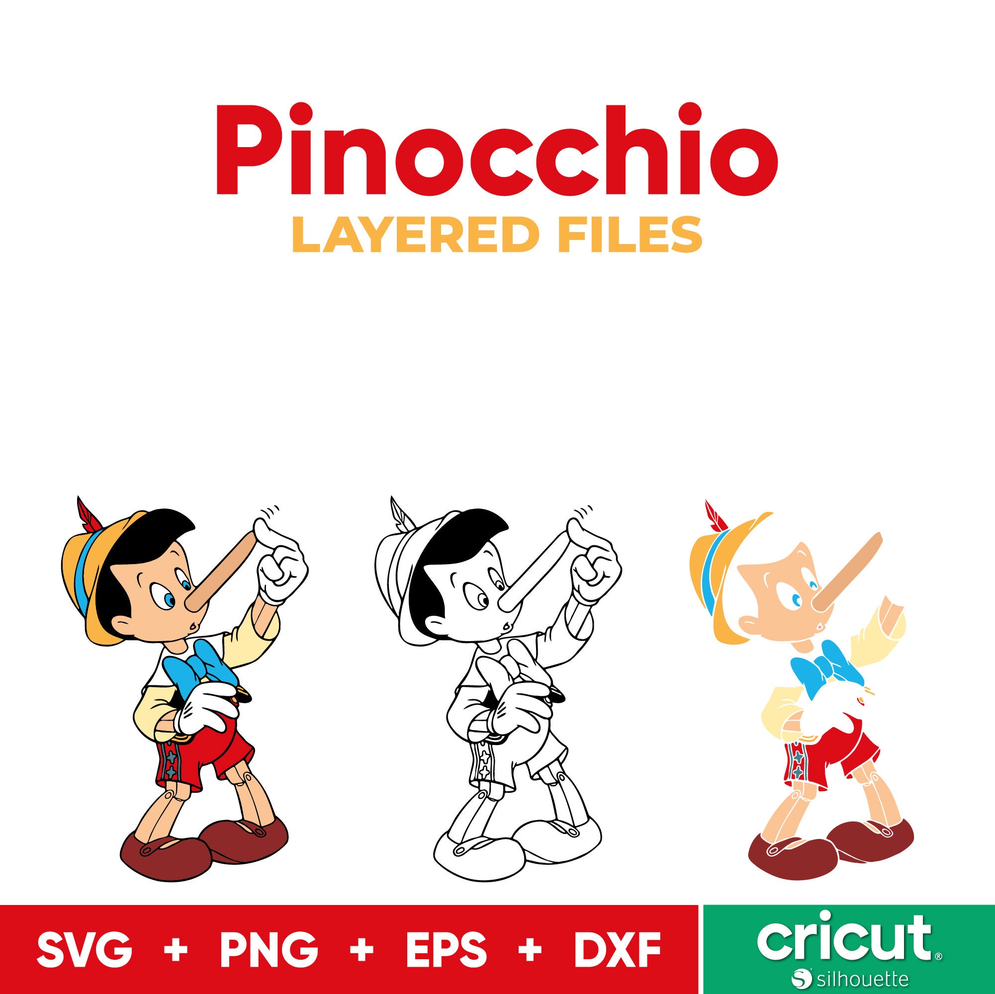 Pinocchio SVG Bundle: Cricut & Silhouette Designs (digital Download) - Etsy