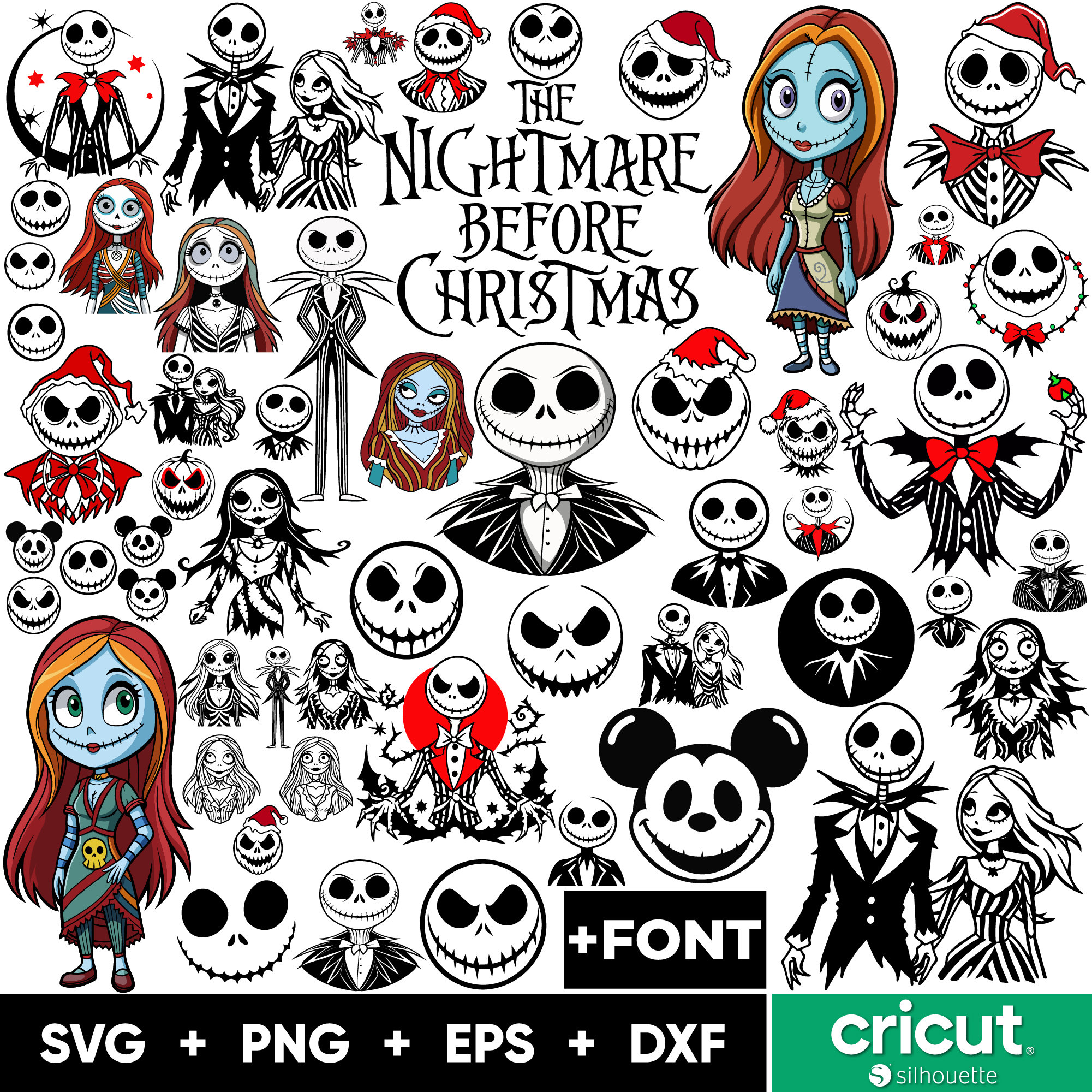 Jack and Sally SVG Bundle: Nightmare Before Christmas Files (digital ...