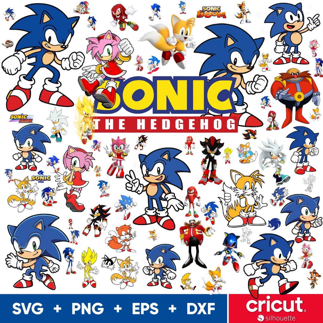 Sonic the Hedgehog SVG Bundle: Cricut & Silhouette Designs Digital ...