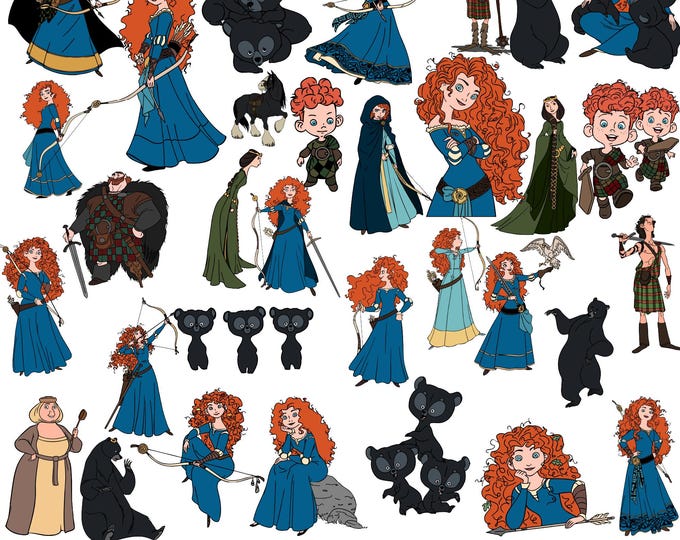 Princess Merida - Brave - SVG, PNG, JPG -instant Zip File Download ...