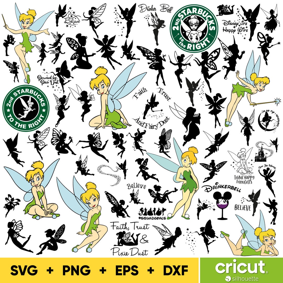 Tinkerbell SVG Bundle: Fairy Clipart, Princess Designs (digital ...