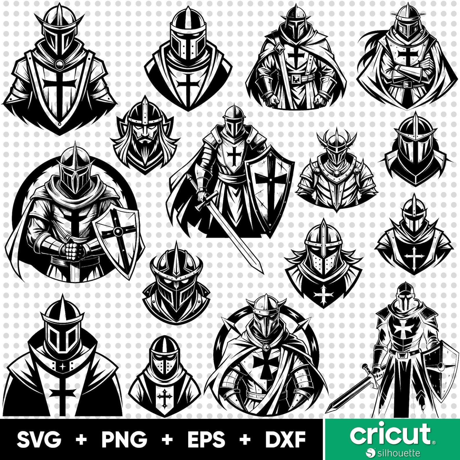 Crusader SVG Bundle, Knights Svg Files for Cricut and Silhouette ...