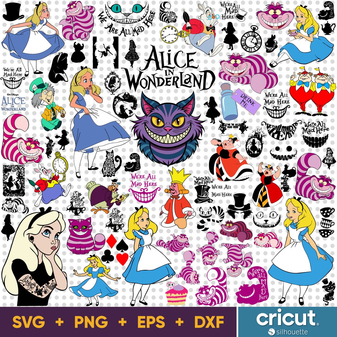 Alice in Wonderland SVG Bundle: Cricut & Silhouette Designs (digital ...