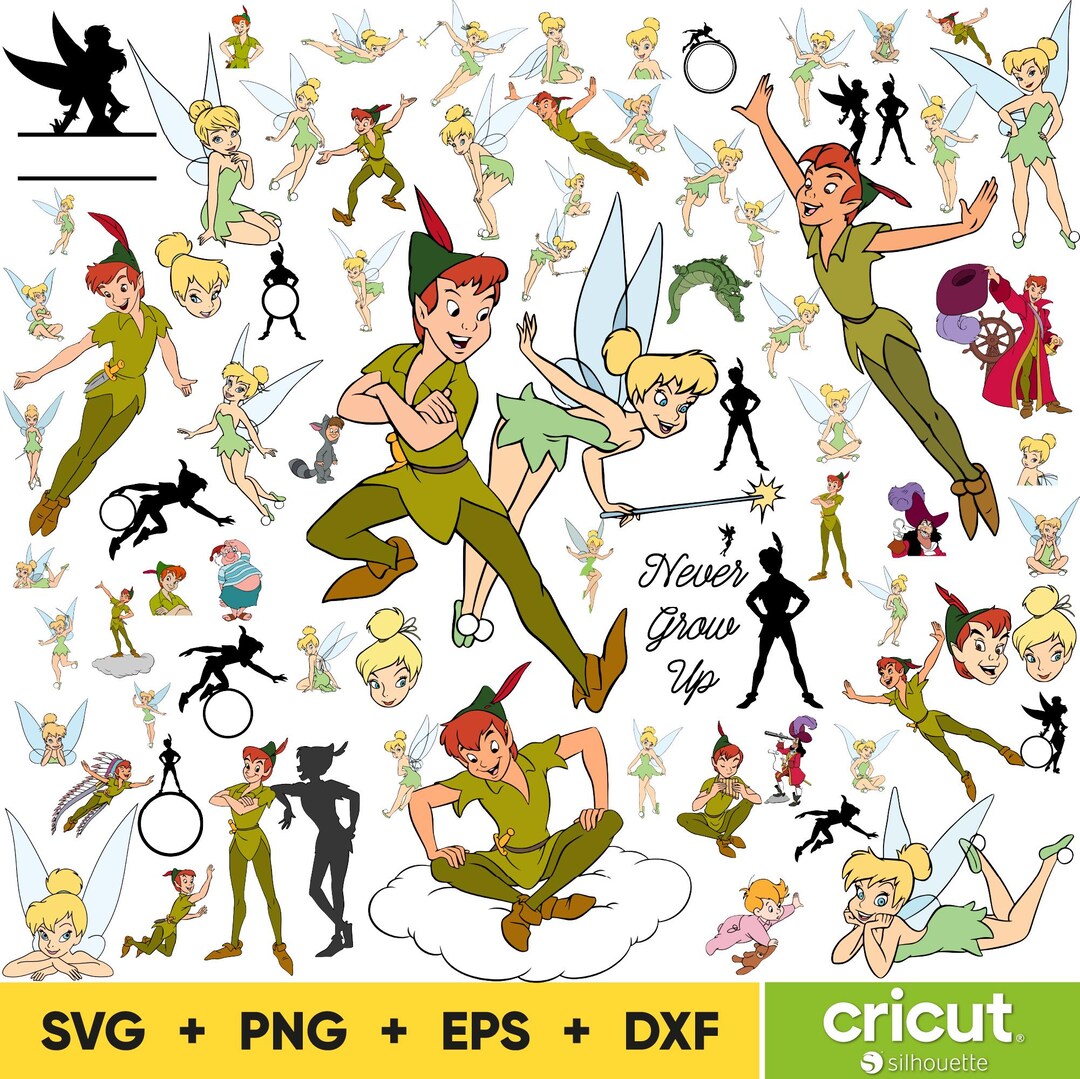 Peter Pan Svg Bundle, Peter Pan Svg, Peter Pan Png, Tinkerbell Png ...