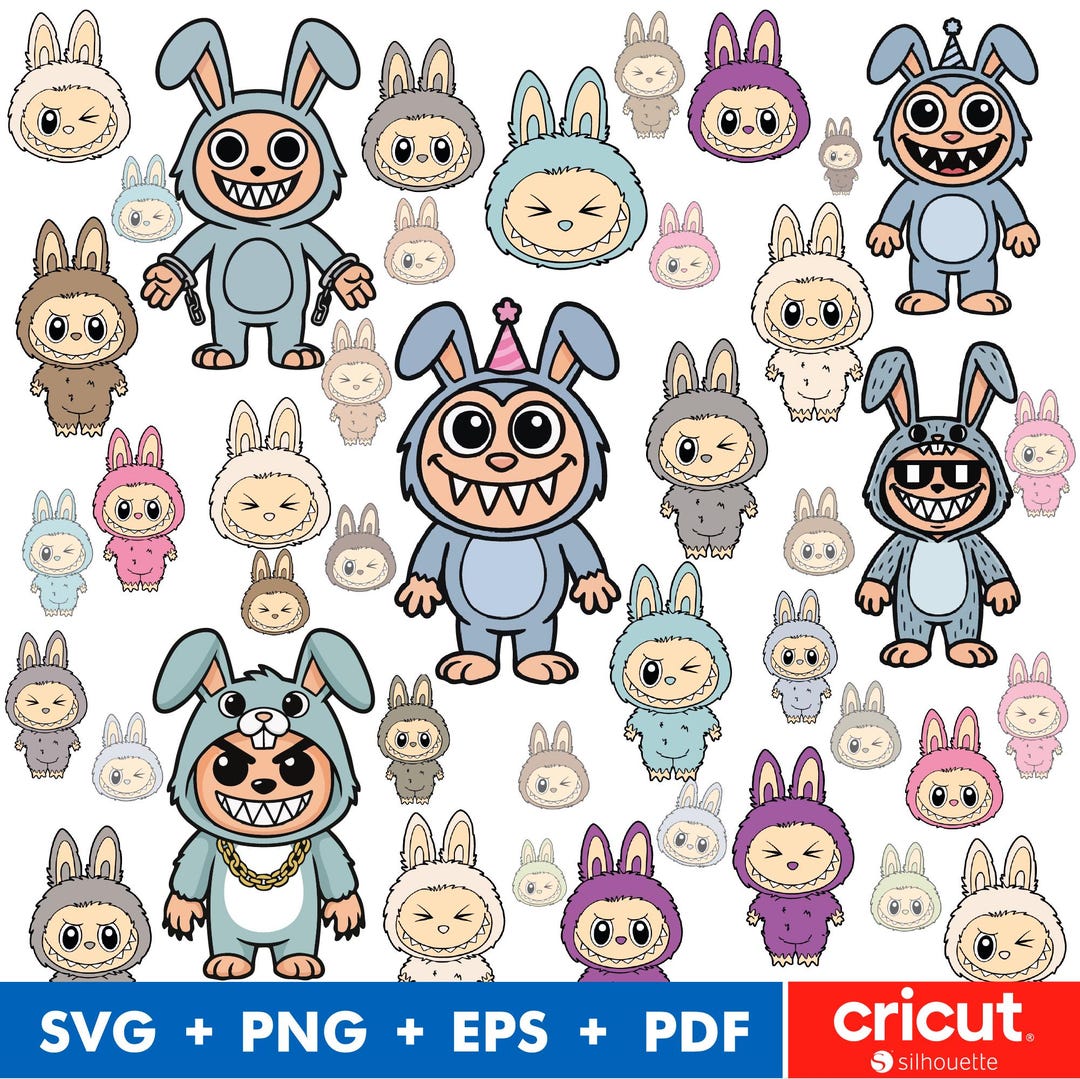Labubu SVG Bundle: Cricut & Silhouette Cut Files (digital Download) - Etsy