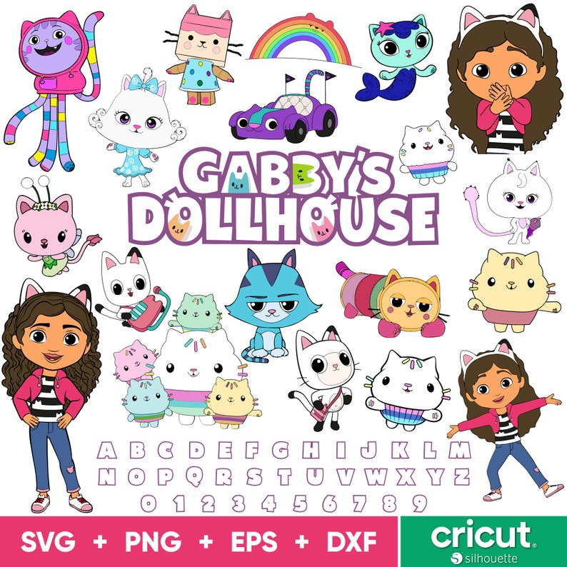 Mega paquete SVG de la casa de muñecas de Gabby: archivos de fuentes de ...